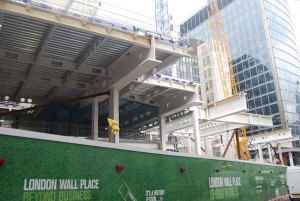Steelwork underway for cantilevering London Wall project ...